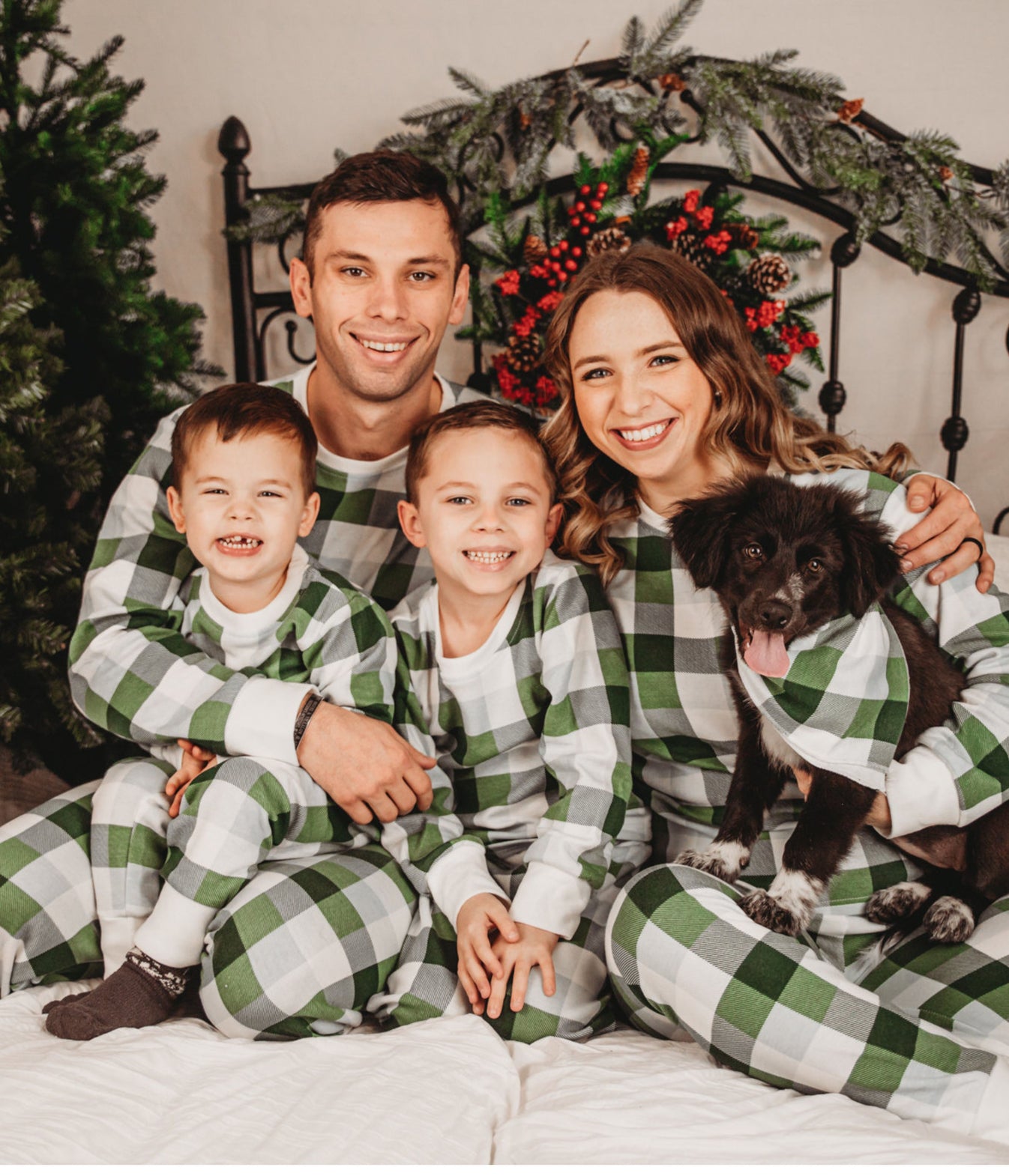 Green plaid pajamas - Family matching 100% cotton pajamas – Anisha ...
